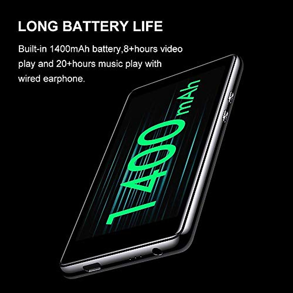 Mp3 Player with Bluetooth 5.0, Tengsen 4.0" Touchscreen 16GB HD Video MP3 Mp4 Music Player with Speaker,Portable HiFi Sound with FM Radio, Voice Recorder, E-Book, Sport Pedometer,Support 128G TF Card