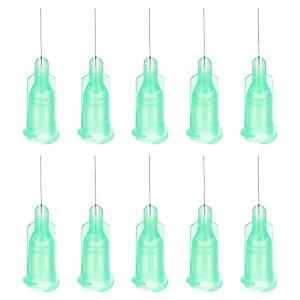 PATIKIL 34Ga x 0.5 Inch Dispensing Needle Tips, 50Pcs Stainless Steel and Plastic Glue Needle Tube Blunt Tips with Luer Lock for Glue Oil Applicator, Light Green