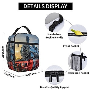 Chayber Steam Train Old Engine Train Lunch box Kids Boys Girls Insulated Lunch Bag For Women Men Thermal Lunch Bags Bento Box Adult Lunch Box For Work,Picnic