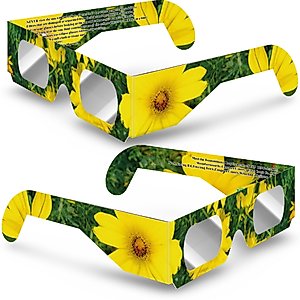 Premium Solar Eclipse Viewing Glasses - Safe, CE Certified, Durable Paper Frames - Pack of 2 - Perfect for Astro Enthusiasts and Outdoor Events