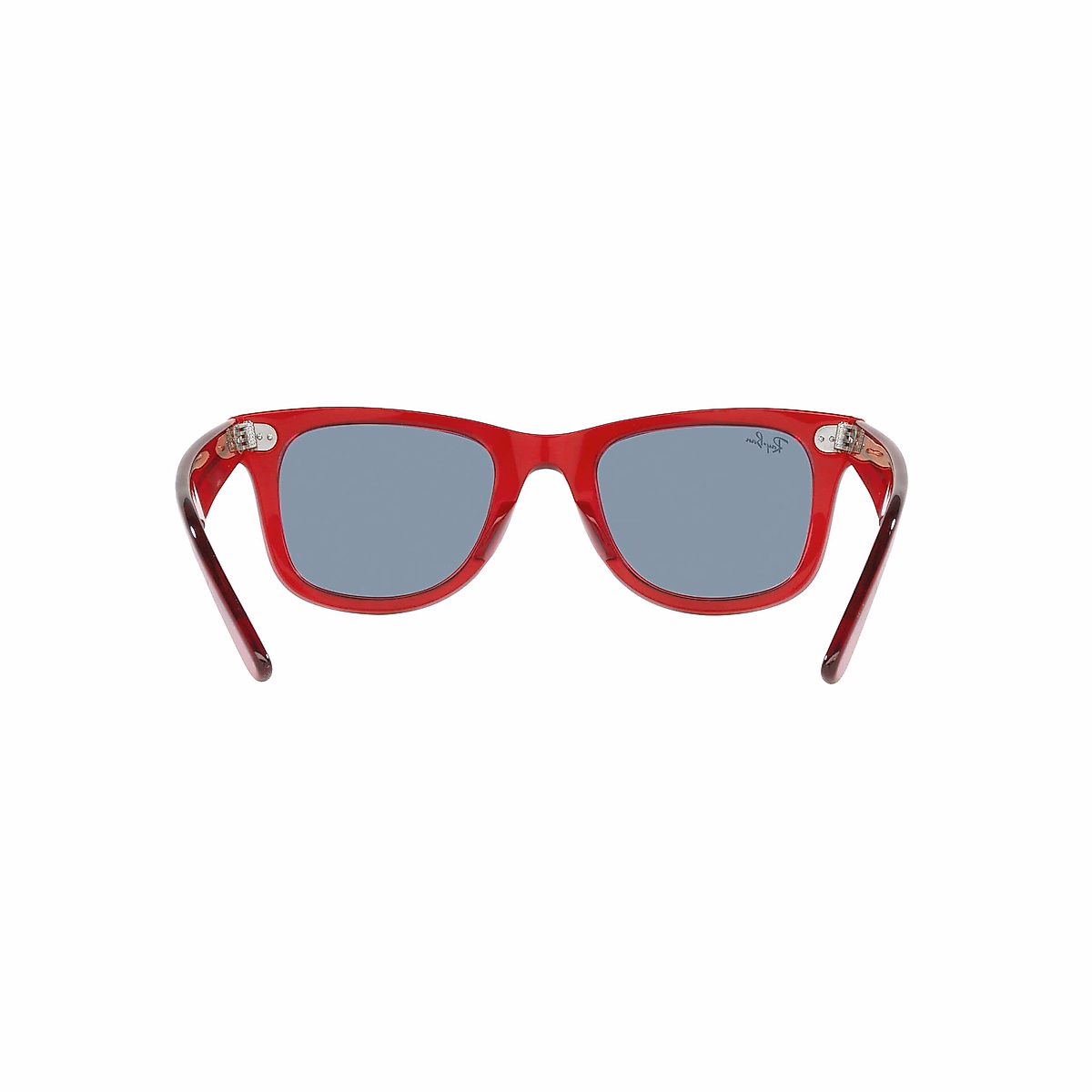 Ray-Ban RB2140 Original Wayfarer Colorblock Square Sunglasses, Transparent Red/Blue, 50 mm