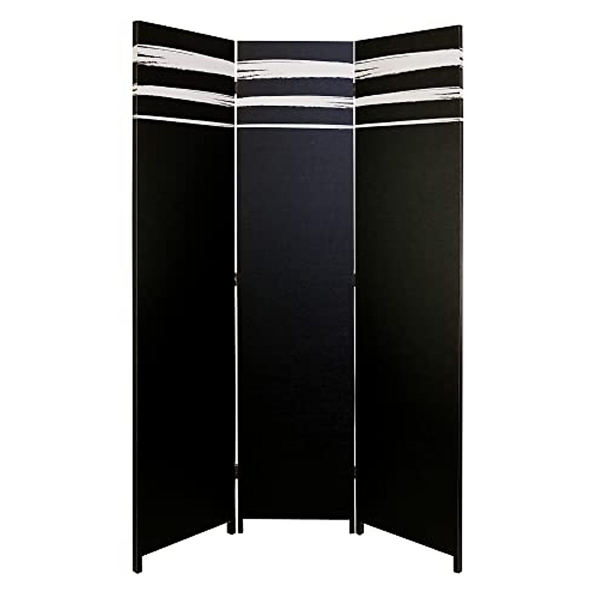Kiera Grace Stockholm Dahl Decorative 3-Panel Room Divider for Home & Office, 47" W x 71" H x 1" L, Black