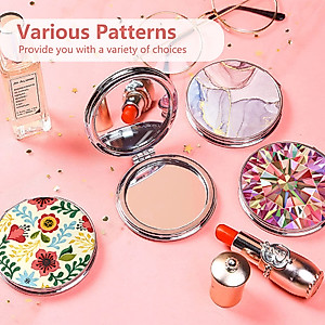 Acedada Compact Mirror, Pocket Mirror, Small Mirror for Purse, Portable Mini Travel Makeup Mirror, Folding Handheld Double-Sided 1x/2x Magnifying Compact Mirror for Women Girls - Eye