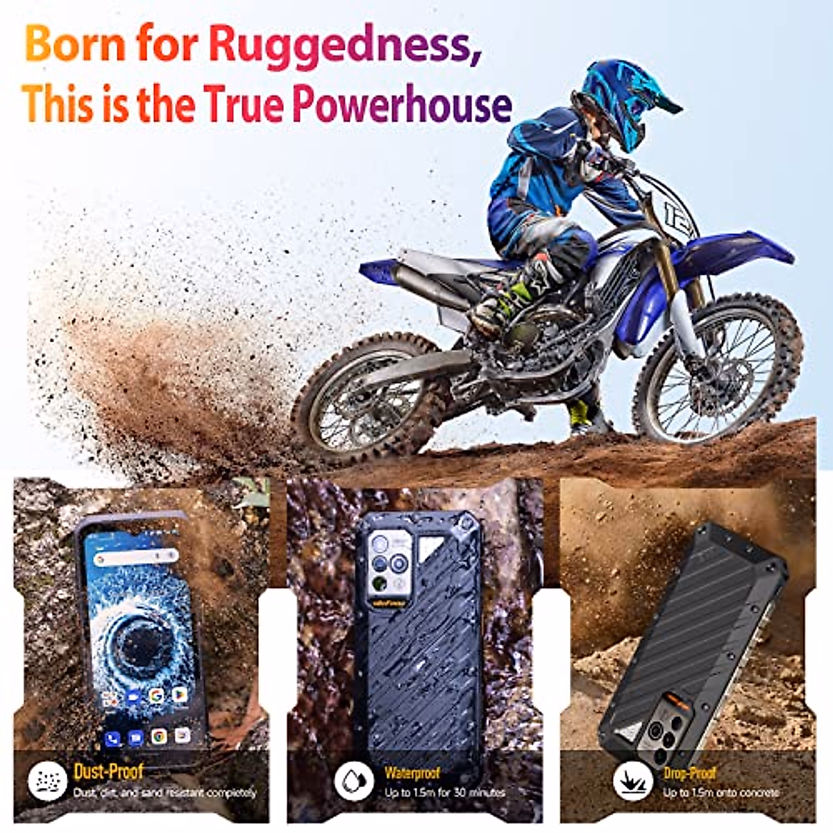 Ulefone Power Armor 19 Rugged Smartphone, 17GB+256GB, 9600mAh, 108MP Main Camera, Multi-Use Temperature Measurement, MTK Helio G99, 6.58” FHD+, QI 15W Wireless Charging, 66W Fast Charge, GPS