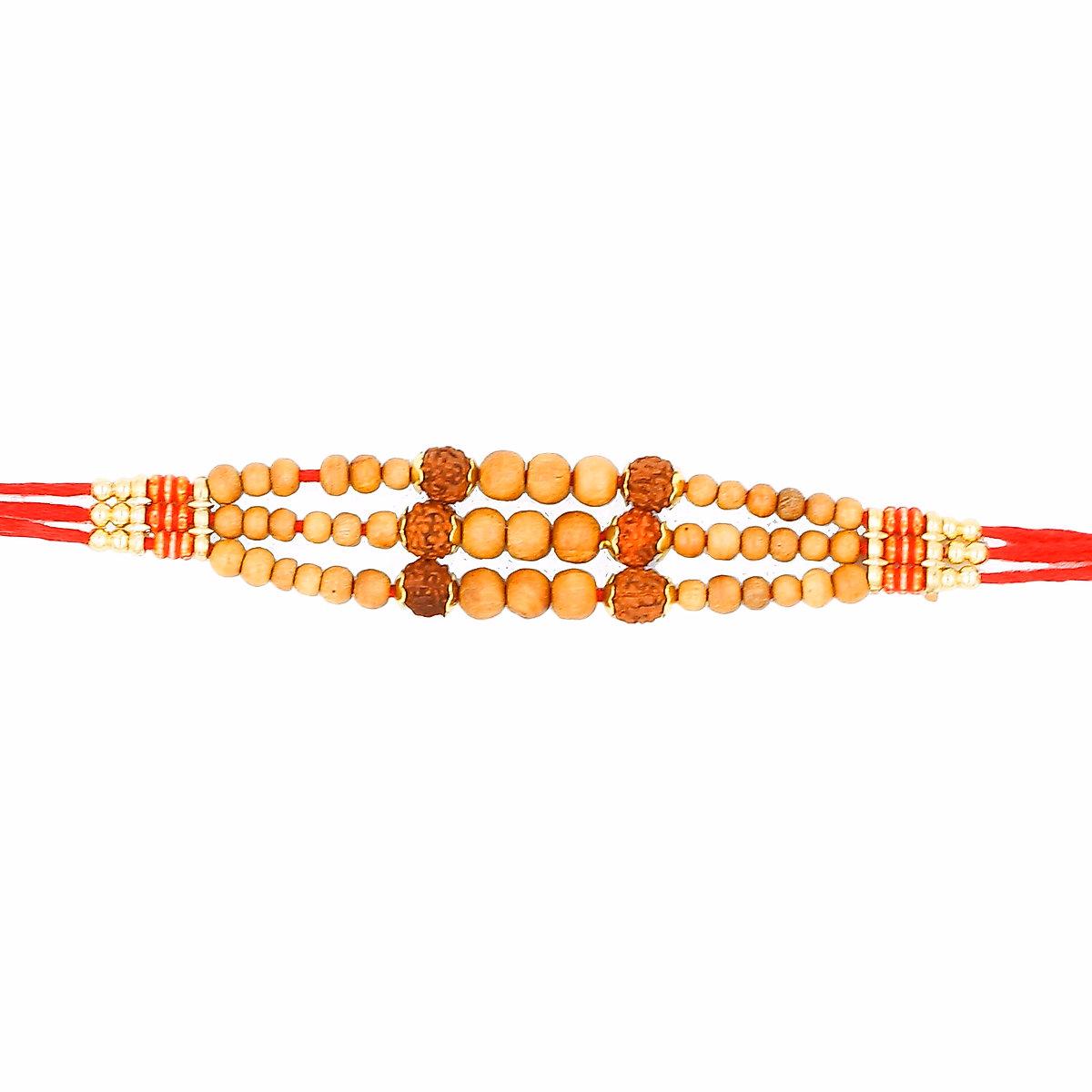 Traditional Three Rudraksh Rakhi for Little Brother Multicolor Beautiful & Fancy Designer Thread Raksha Bandhan Rakhi for Loving Brother Bhai RURAKH0029