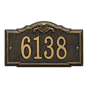 Whitehall™ Personalized Cast Metal Address plaque -THE GATEWOOD Plaque. Made in the USA. BEWARE OF IMPORT IMITATIONS. Display your address and street name.