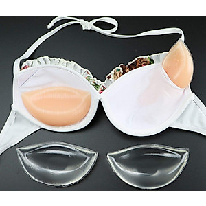 Conolu Clear Silicone Bra Inserts - Triangle Gel Breast Inserts Enhancers Waterproof Push Up Pads Bra for Bikini Swimsuit