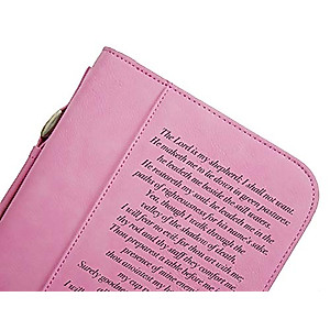 Psalm 23 Engraved Pink Bible Cover | 7 1/2" x 10 3/4"