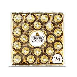 Ferrero Rocher Premium Gourmet Milk Chocolate Hazelnut, Individually Wrapped Candy for Gifting, A Great Easter Gift, 10.5 oz, 24 Count