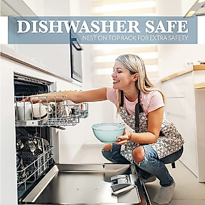 12 Piece Plastic Mixing Bowls Set, Colorful Nesting 6 Prep Bowls and 6 Lids - Color Food Storage for Leftovers, Fruit, Salads, Snacks, and Potluck Dishes - Microwave and Freezer Safe