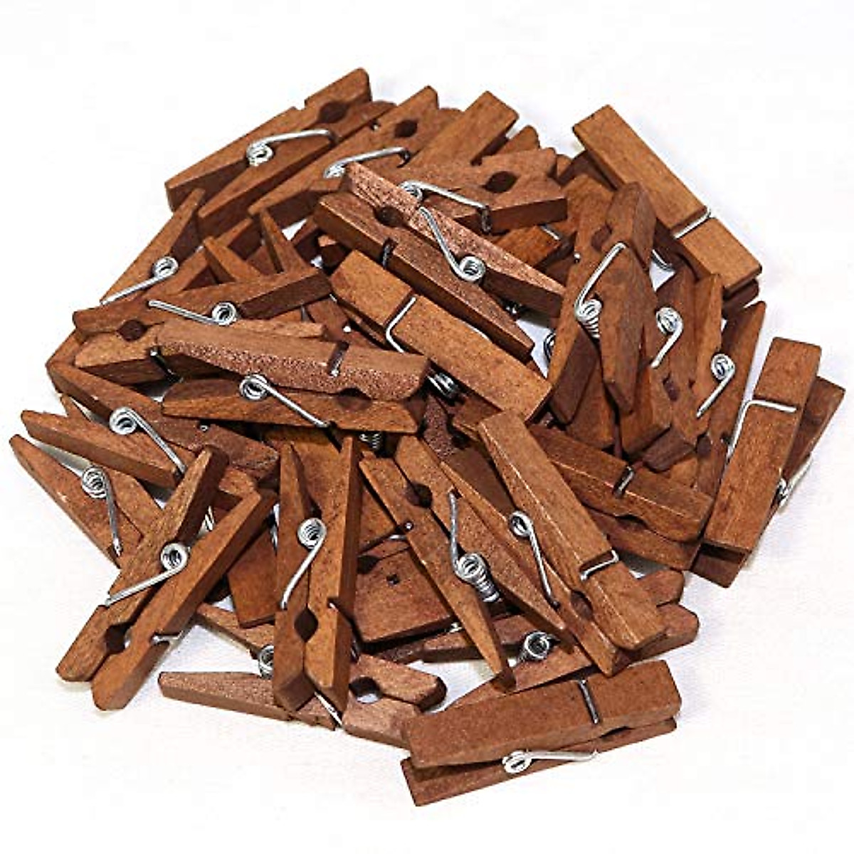 Millennial Essentials Mini Natural Wooden Clothespins, 60pcs, 1.4 Inch Photo Paper Peg Pin Craft Clips for Scrapbooking, Arts & Crafts, Hanging Photos (60pc Rustic Brown)