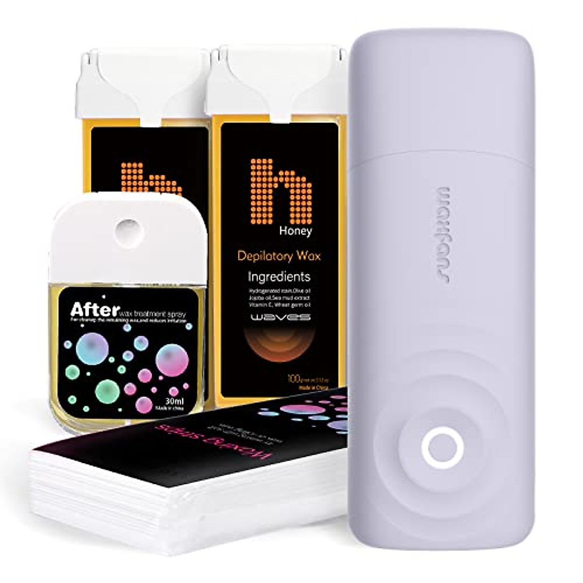 Waxfans Waxing Roller,Wax Roller Kit,Waxing Kit for Women,Roll on Wax Kit,Wax Kit for Hair Removal，Wax Roller