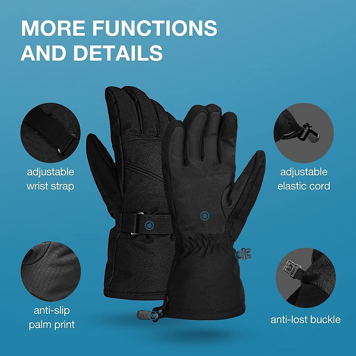 ZIONOR X11 Ski Goggles Magnetic Cylindrical Snowboard Snow Goggles for Men Women and Ski Gloves