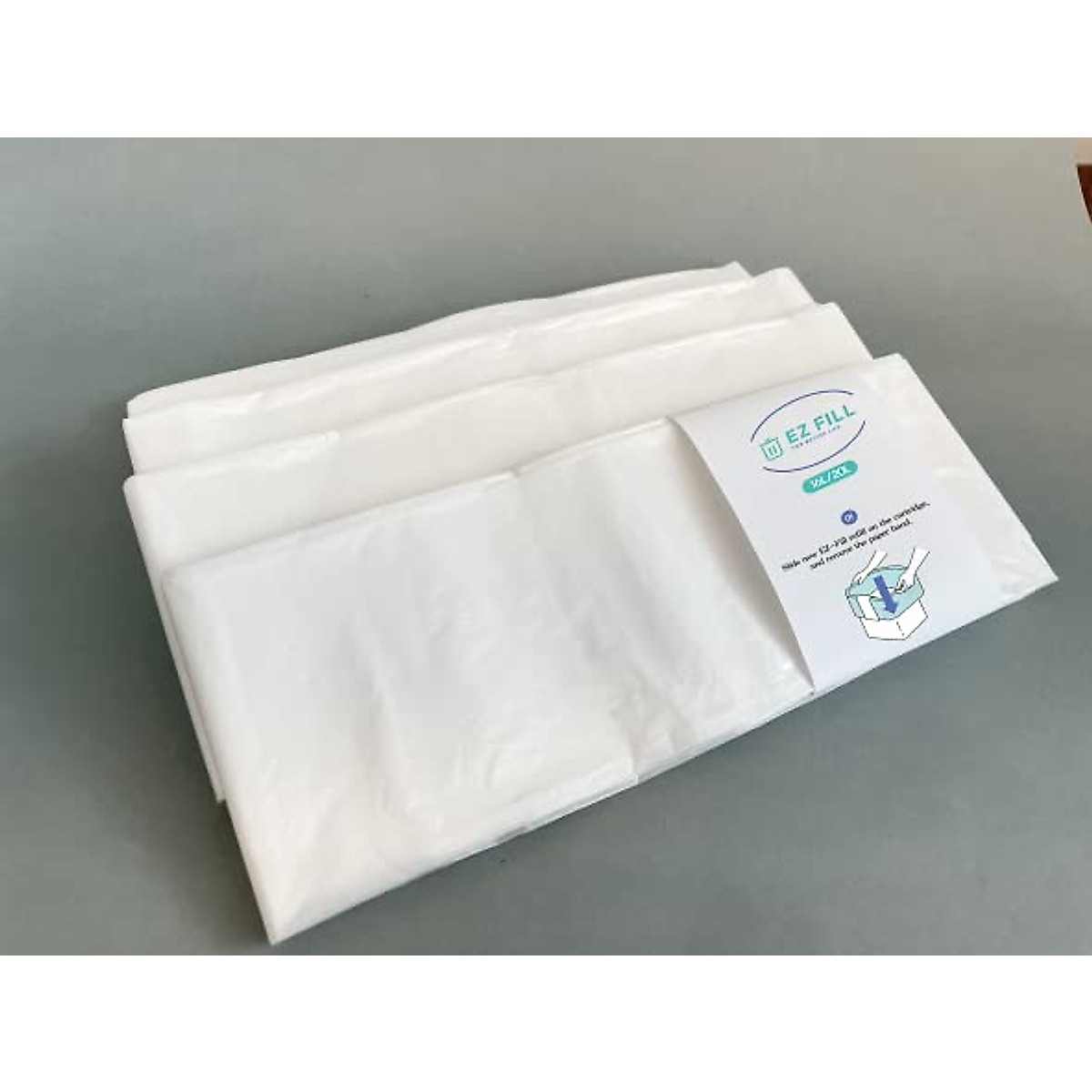 Fit for Dekor Classic Diaper Pails Refills - EZ Fill Diaper Pail Refills 10 Counts(10 Refills), White, (M700WP)