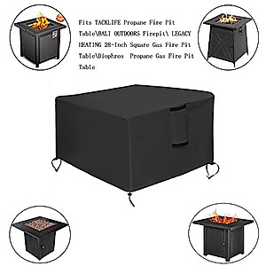 TheElves Fire Pit Cover,28 Inch Patio Fire Pit Covers Square Gas Firepit Table Cover for Outdoor Propane Fire Pit - 28x28x25inch