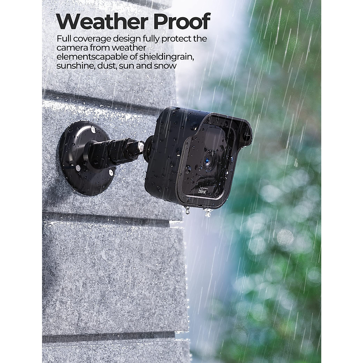 Blink XT XT2 Camera Wall Mount Bracket ,Weather Proof 360 Degree Protective Adjustable Indoor/Outdoor Mount and Cover for Blink XT XT2 Home Security Camera Anti-Sun Glare UV Protection Black(3 Pack)