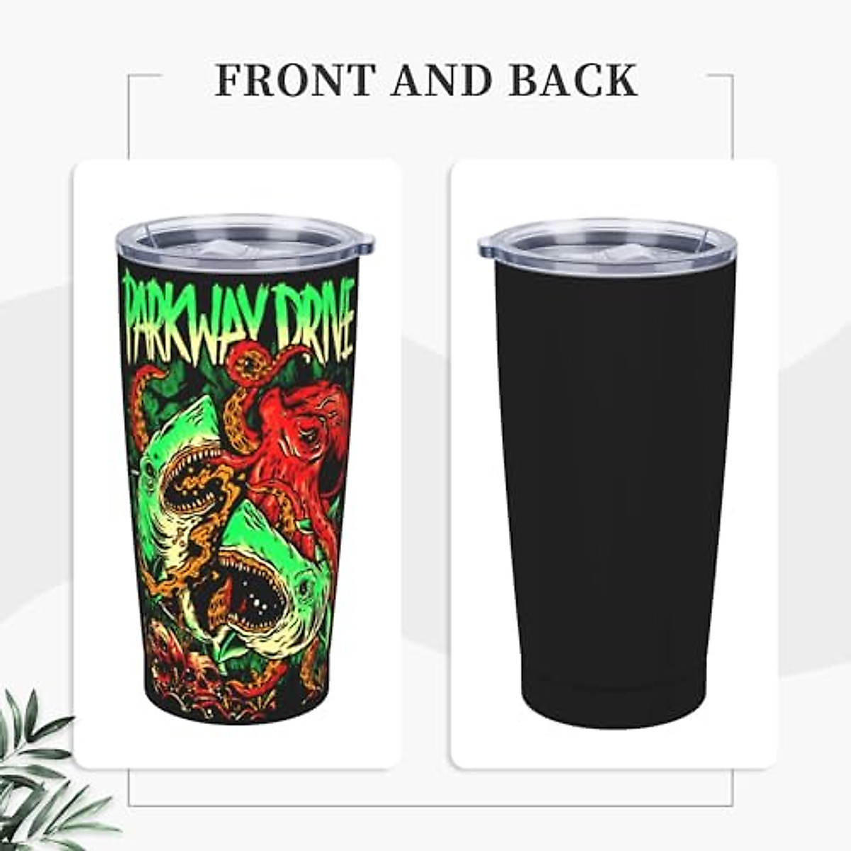 HIKTIEK Parkway Musics Drive Stainless Steel Insulated Car Sippy Cup With Lid Travel Mug for Cold Hot 20 oz