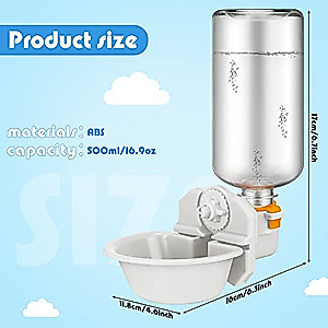 Riakrum 2 Pieces Dog Water Bottle for Crate 17oz Anti-Overflow Pet Cage Water Dispenser Automatic Hanging Cage Bottle for Small Dogs Cats Bunny Ferret Small Animals Crate Kennel Cage, 2 Colors