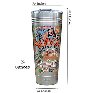 Catstudio Auburn University Collegiate Thermal Tumbler | Triple Wall Insulation With Non Slip Bottom | Great College Travel Cup for Water, Coffee, Tea, or Smoothies
