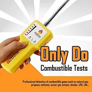 VITITE Natural Gas Detector, Propane Detector, Portable Gas Sniffer, for Locating The Source of Combustible Gas Leaks Like Fuel, Methane, LPG, Sewer Gas in Home, RV, and Gas Pipes