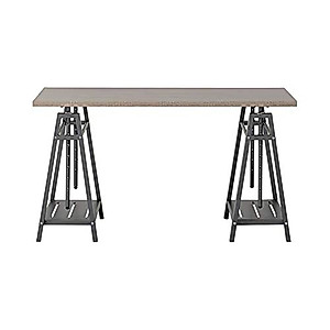 Signature Design by Ashley Irene Industrial Adjustable Desk, Beige & Gray