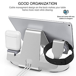 3 in 1 Phone Stand for Desk Aluminum Apple Watch Charger Stand Phone Holder for iPhone 14 13 12 11 All Series, iWatch Series 8/SE2/7/6/SE/5/4/3/2, AirPods, iPad
