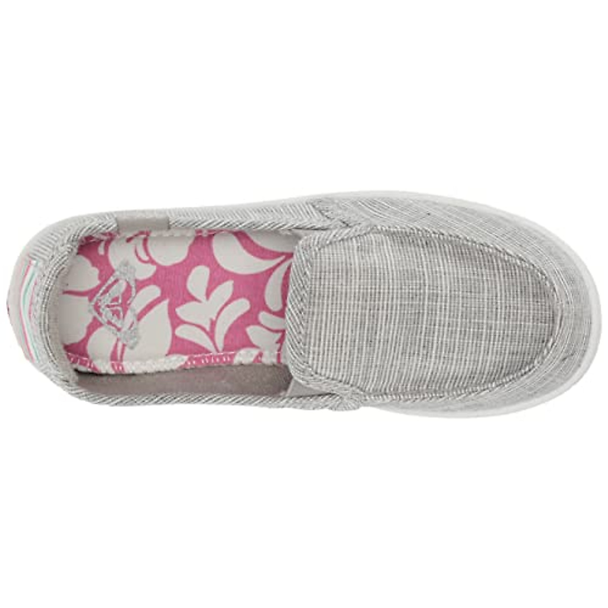Roxy Girls Minnow Slip on Sneaker Shoe, Gry/Chr, 11 Big Kid