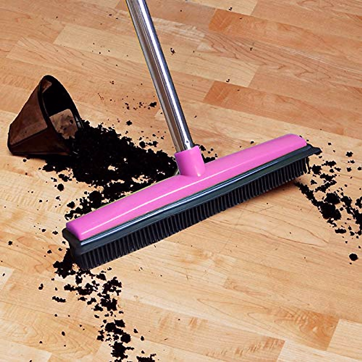 Telescopic Rubber Floor Brush for Dog Hair Three - 杆 Carpet Sweeper Floor Broom with Multifunction Tools, Rubber and PP Sweeper for Carpets and Pet Hair, Broom Floor Cleaner