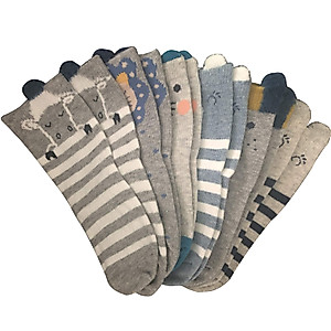 BSLINO Baby Socks 6 Pairs Non Skid 12-36 Months Baby Boys Girls Toddler Anti Slip Skid Slipper Stretch Socks Footsocks Sneakers Socks