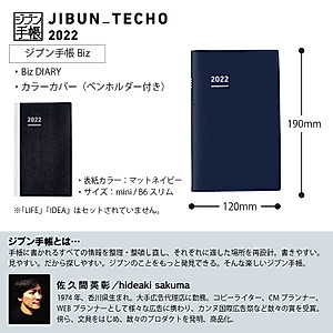 Kokuyo JBM1DB-22 Biz Mini Notebook, 2022 B6 Slim, Matte Navy, Begins December 2021