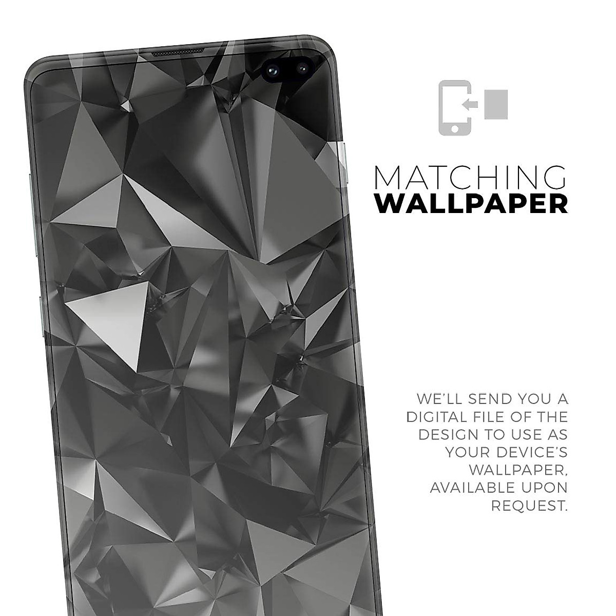 DesignSkinz Black 3D Diamond Surface Protective Vinyl Decal Wrap Skin Cover Compatible with The Samsung Galaxy S20 (Screen Trim & Back Glass Skin)