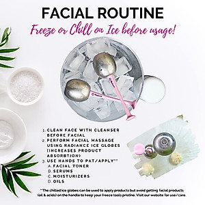 RADIANCE Ice Globes for Facials Skin Care - Cryo Globes, Non Shatter, Face Cooling Cold Stainless Steel, Cryo Freeze Tool Roller for Depuffing Eyes, Face Massage with a Storage Case & Polish Cloth
