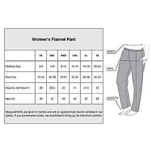 PajamaMania Women's Cotton Flannel Pajama PJ Pants with Pockets, Cranberry Star, Medium