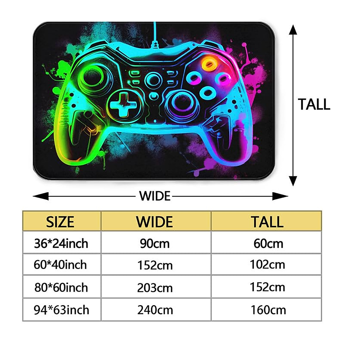 DAYEL Gaming Rugs - Gamer Rug for Bedroom, Boys' Game Room, and Living Room - 36x24 inches