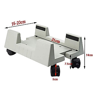 YGCBL Multifunction Portable Hand Trucks,Trolleyplastic Dolly Transport Roller Dollies Adjustable Abs Plastic Computer Host Tray Rack Portable with Brake 20Kg Capacity, 2 Colors,White