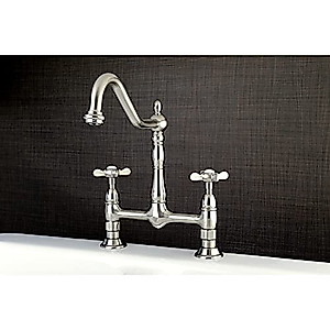Kingston Brass KS1178BEX 8" Centerset Kitchen Faucet Less Sprayer, Brushed Nickel, 8-3/4" In Spout Reach