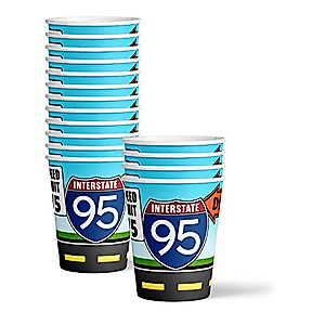 Semi Truck (Tractor Trailer) Birthday Party Supplies Set Plates Napkins Cups Tableware Kit for 16