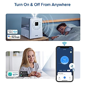 LEVOIT LV600S Humidifiers for Bedroom Large Room Home, 6L Warm and Cool Mist Top Fill Ultrasonic Air Vaporizer, Smart App & Voice Control, Quickly Humidify Whole House up to 753 sq.ft, Sleep Mode