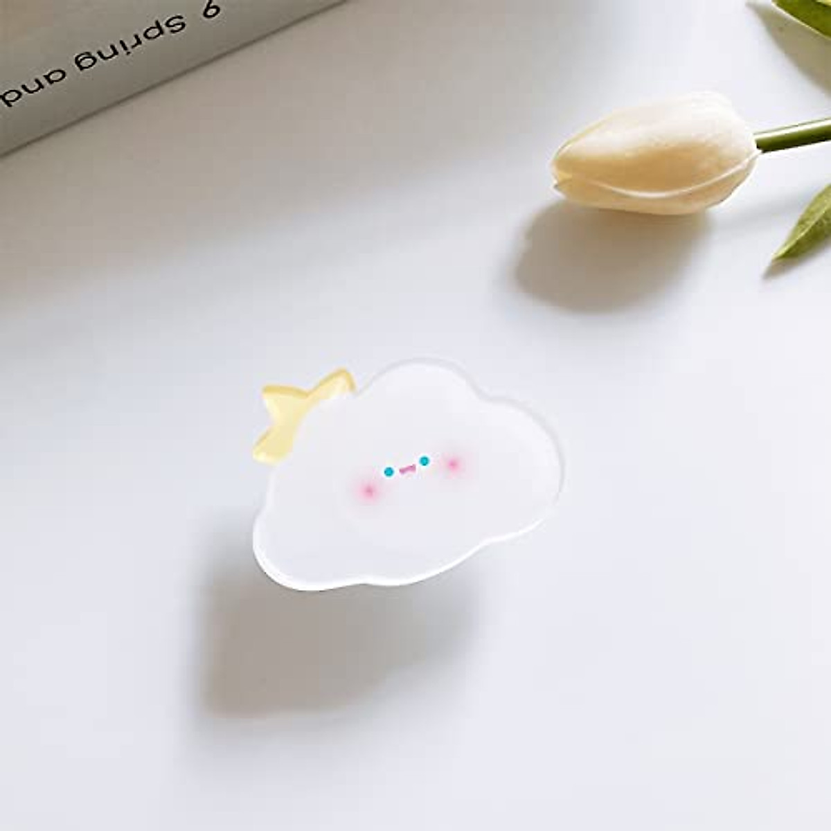 ONLYOU GRIPTOK Phone Grip Holder Hand Korea Simple Cute Stylish Smartphone Stand Design Cloud Cloud Unique (White)