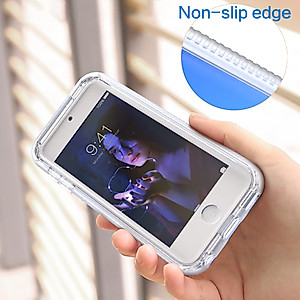 IDYStar Compatible with iPod Touch 7th Generation Case,2 in 1 Shockproof iPod Case with Screen Protectors,Hybrid Slim Fit Protection Shock Resistant Cover for iPod Touch 5/6/7th Generation,Clear