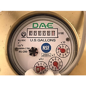 DAE MJ-200 2" NSF61 Non Lead Potable Water Meter, Pulse Output + Couplings, Gallons