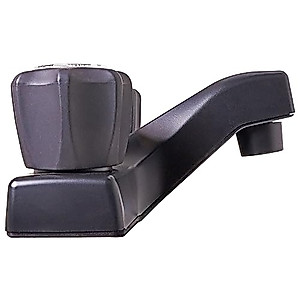 Westbrass NM2BP-62 4" 2-Handle Acrylic Non-Metallic Centerset Lavatory Faucet with Pop-Up Drain, Matte Black