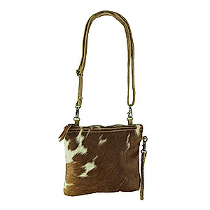 Myra Bag White & Brown Cowhide Shade Bag S-1171