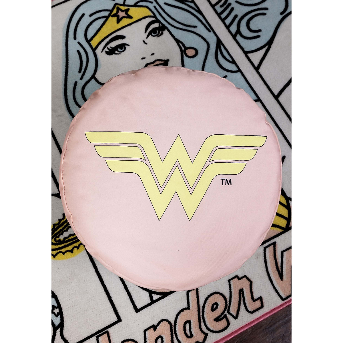 DC Comics Wonder Woman Lasso Stump Seat | Soft Chairs for Kids, Bean Bag Filler for Comfort, Superhero Design