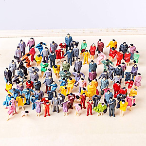Yamix 100Pcs 1:87 HO Scale People HO Scale Figures Model Trains Architectural Miniature Figures for Miniature Scenes Model Train People