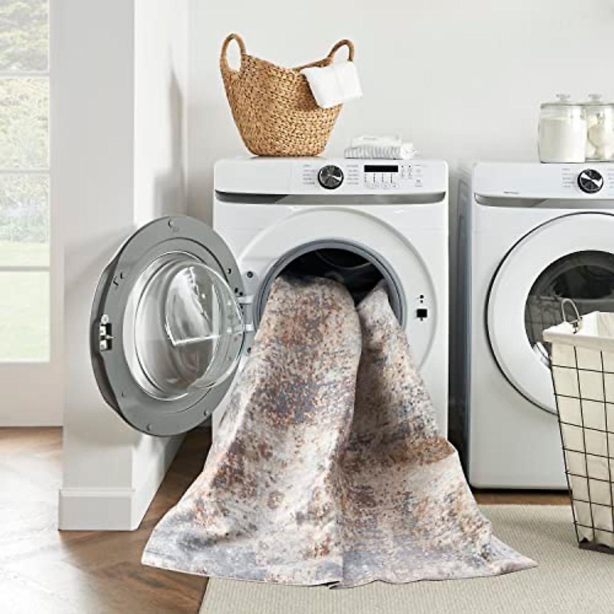 Nourison Astra Machine Washable Abstract Multicolor 2'2" x 4' Area Rug, Easy -Cleaning, Non Shedding, Bed Room, Living Room, Dining Room, Kitchen (2x4)