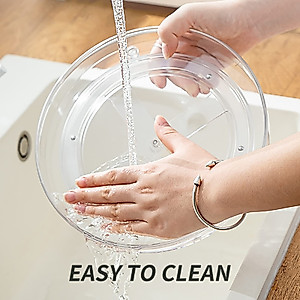 Hexli 2 Tier Clear Lazy Susan Organizer, 360 Degree Rotating Round Lazy Susan Turntable 9" Non-Skid Rotating Organization Storage Container for Cabinets, Pantry, Countertops etc
