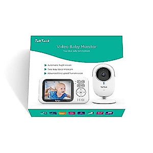 TakTark Baby Monitors, BM611 3.2" Baby Monitor with Camera and Audio, 2 Way Audio, Night Vision, Digital Zoom, VOX Mode, Indoor Room Temperature, Range up to 850ft