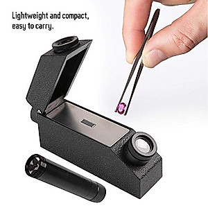 Salmue Gem Refractometer,Jewelry RHG181 1.30-1.81 Professional Gemstone ldentification Gem Refractometer with 3ml Reflective Index Fluid for Gemologists Travel/Portable Lab Suitcase.