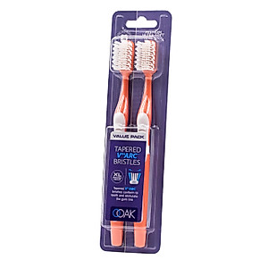 OOAK Toothbrush, Tapered V++Arc Soft Bristles, XL Brush Head 2 Pack Coral